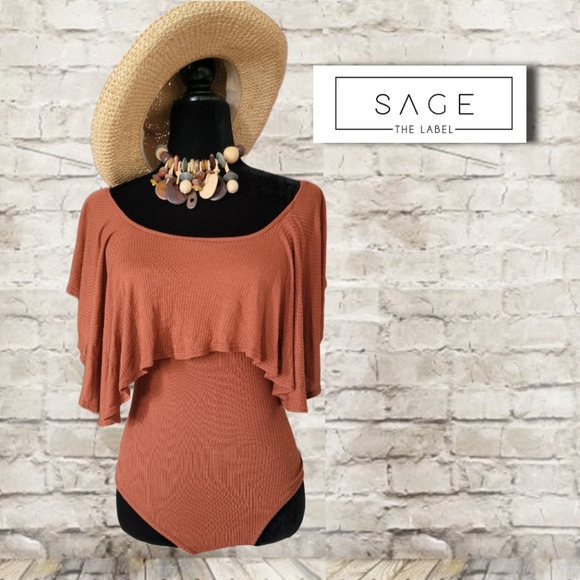 Sage | Tops | Sage The Label Off Shoulder Bodysuit | Poshmark
